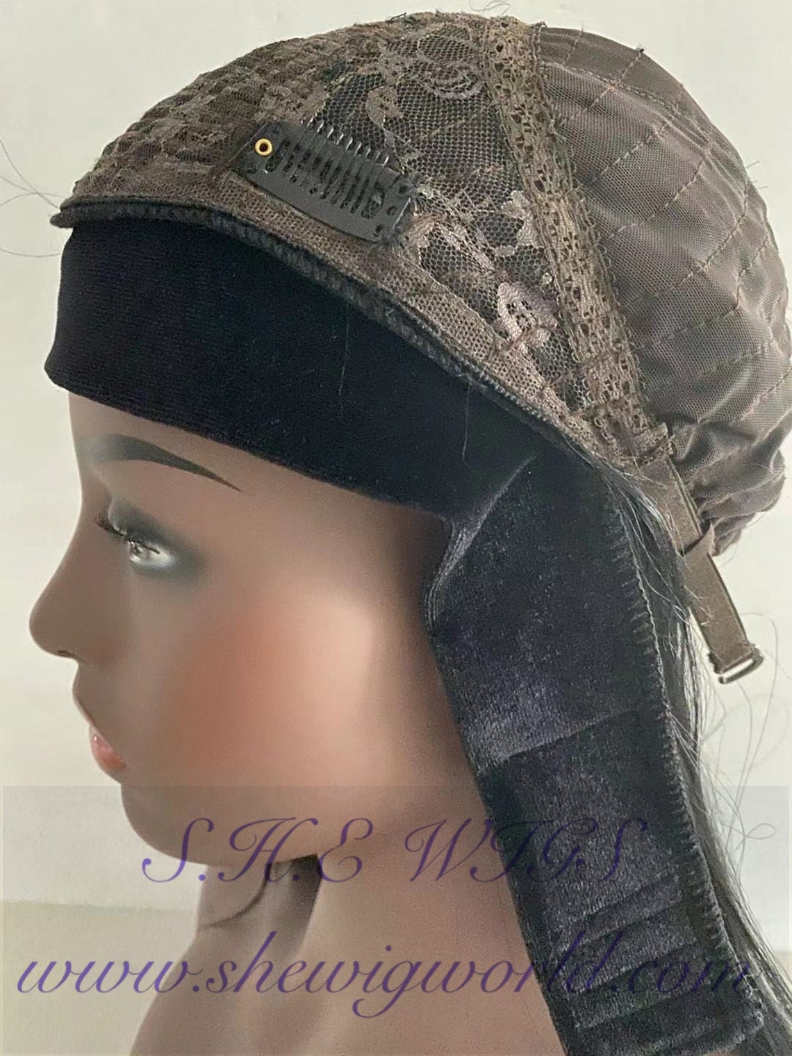 Synthetic Headband Wigs Machinemade Natural Black Wigs Heat Rssistant ...