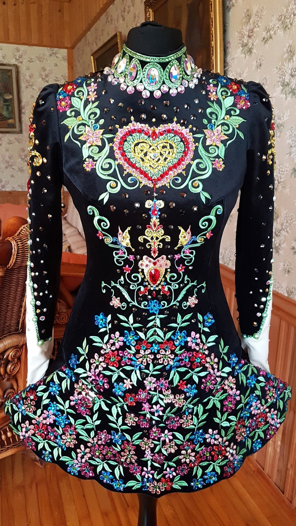 Irish Dance Dress BRAND NEW Flowers With Swarovski Crystals | Etsy