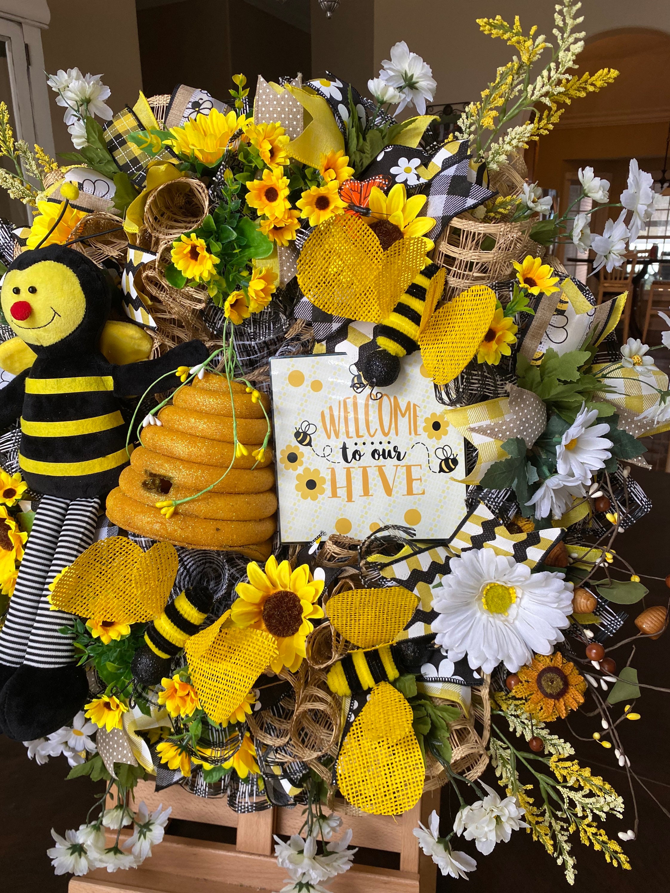 Spring Wreath Spring Swags Bee Swags Bee Wreath Front Door - Etsy