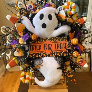 Ghost Wreath Halloween Wreath Ghost Swag Halloween Swag - Etsy