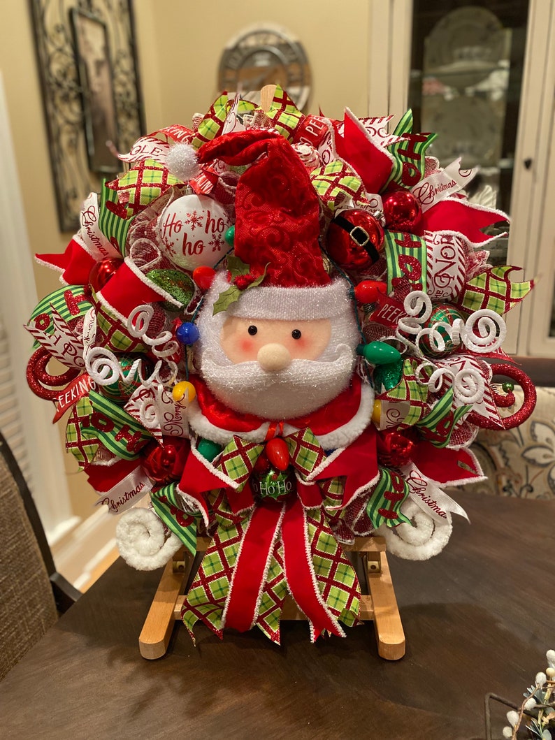 Santa Claus Wreath Santa Swag Santa Claus Swag Christmas - Etsy
