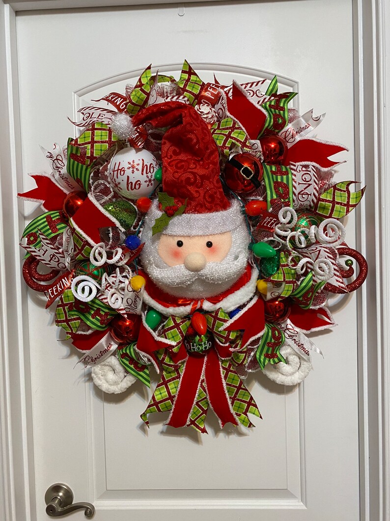 Santa Claus Wreath Santa Swag Santa Claus Swag Christmas - Etsy