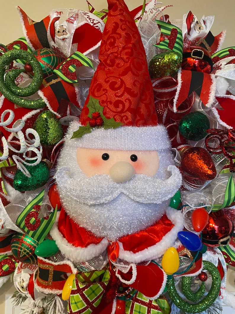Santa Claus Wreath Santa Swag Santa Claus Swag Christmas - Etsy