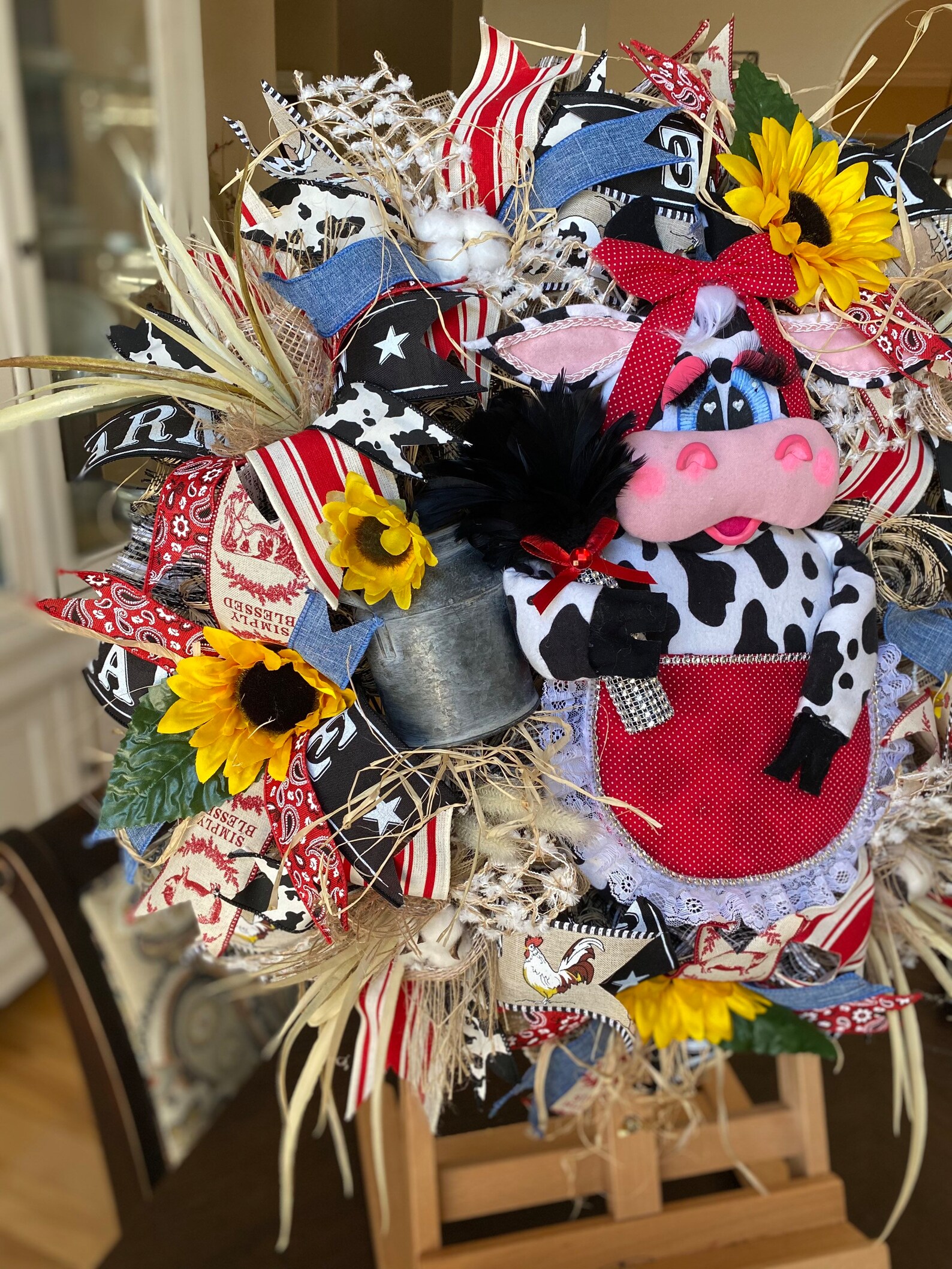 Farmhouse Cow Wreath, Farmhouse Wreath, Farmhouse Swags, Farmhouse ...