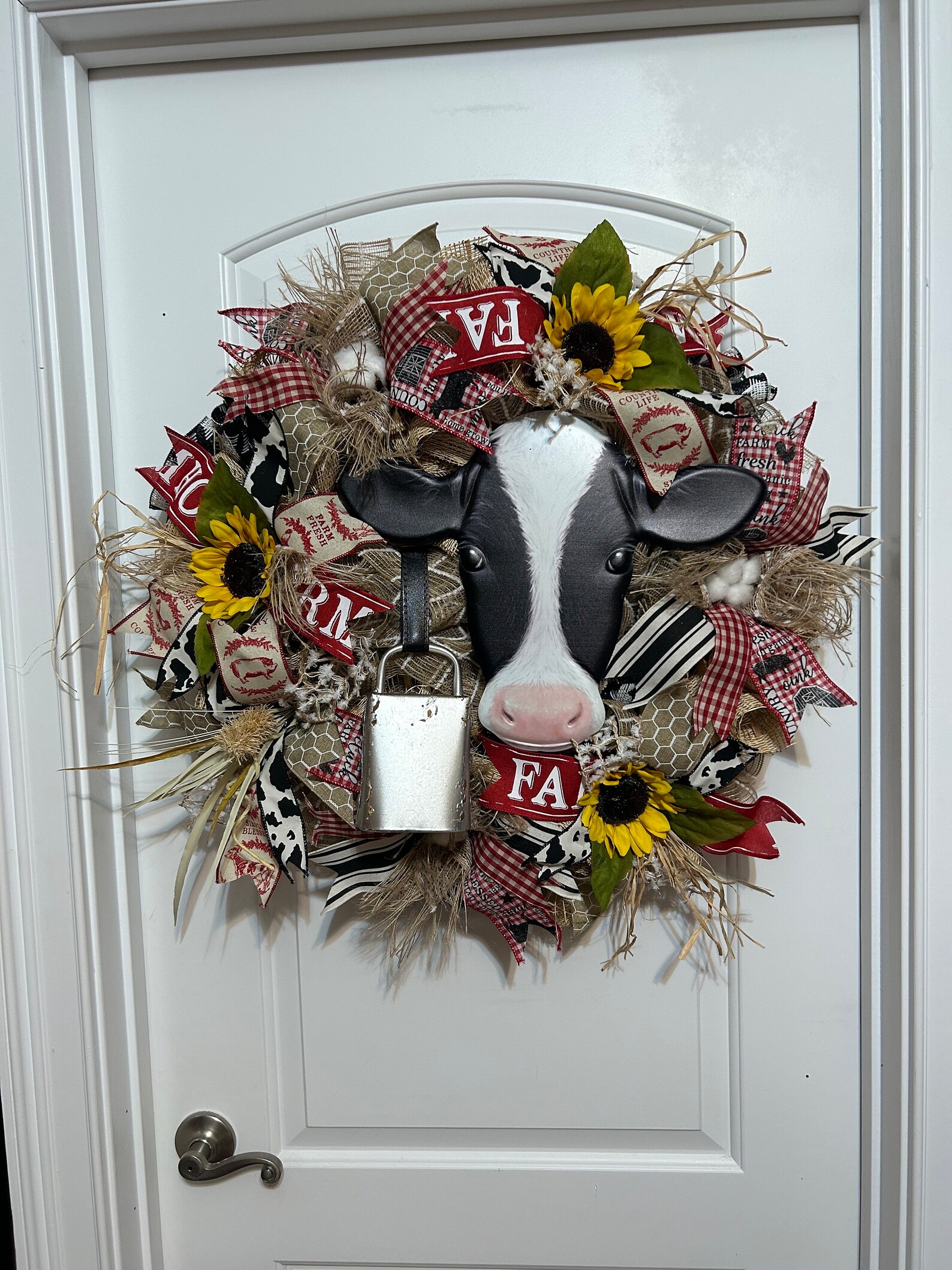 Farmhouse Cow Wreath, Farmhouse Swags, Farmhouse Wreath, Farmhouse ...