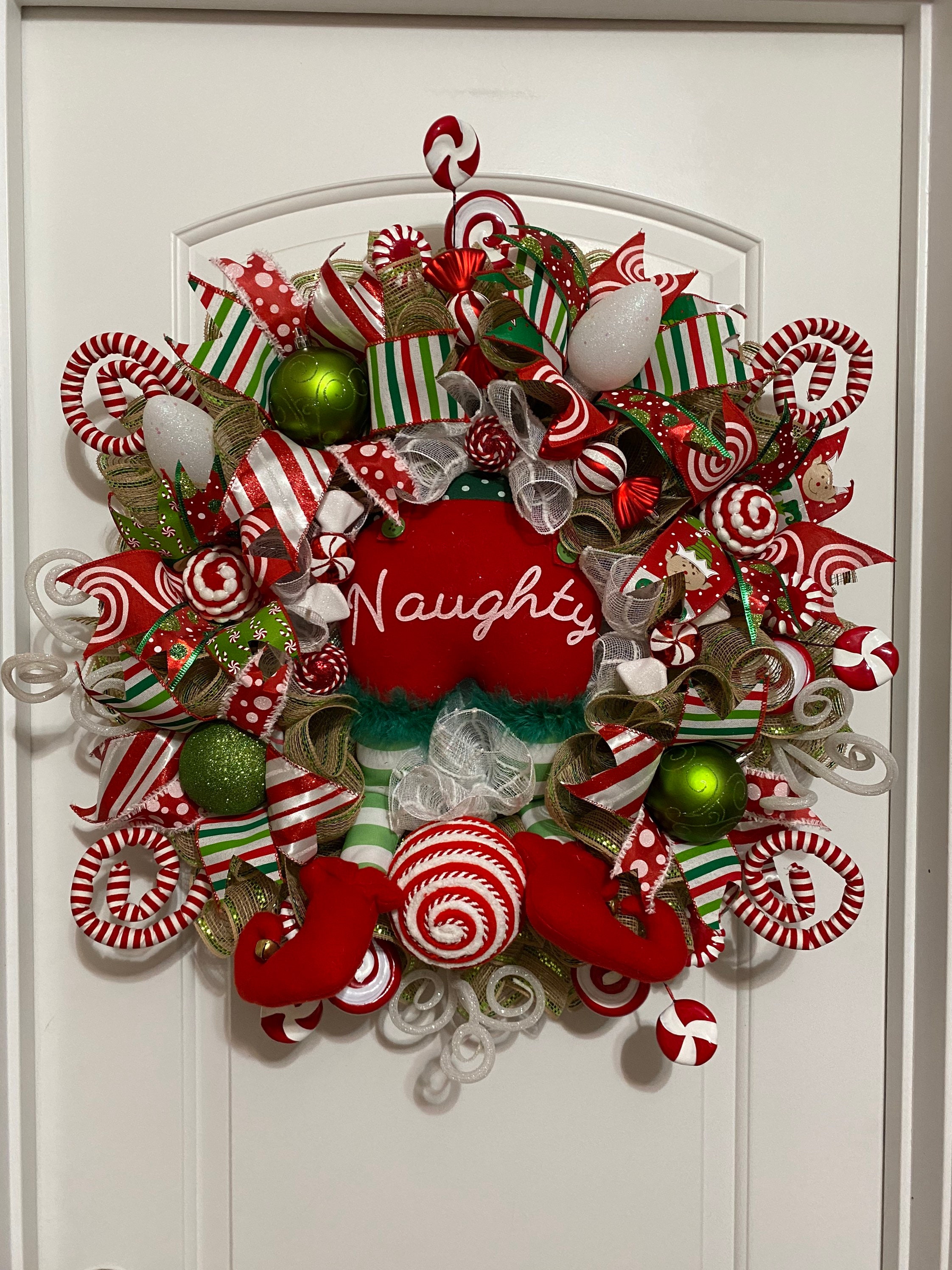 Naughty Elf Wreath Elf Swag Elf Decor Christmas Wreath - Etsy