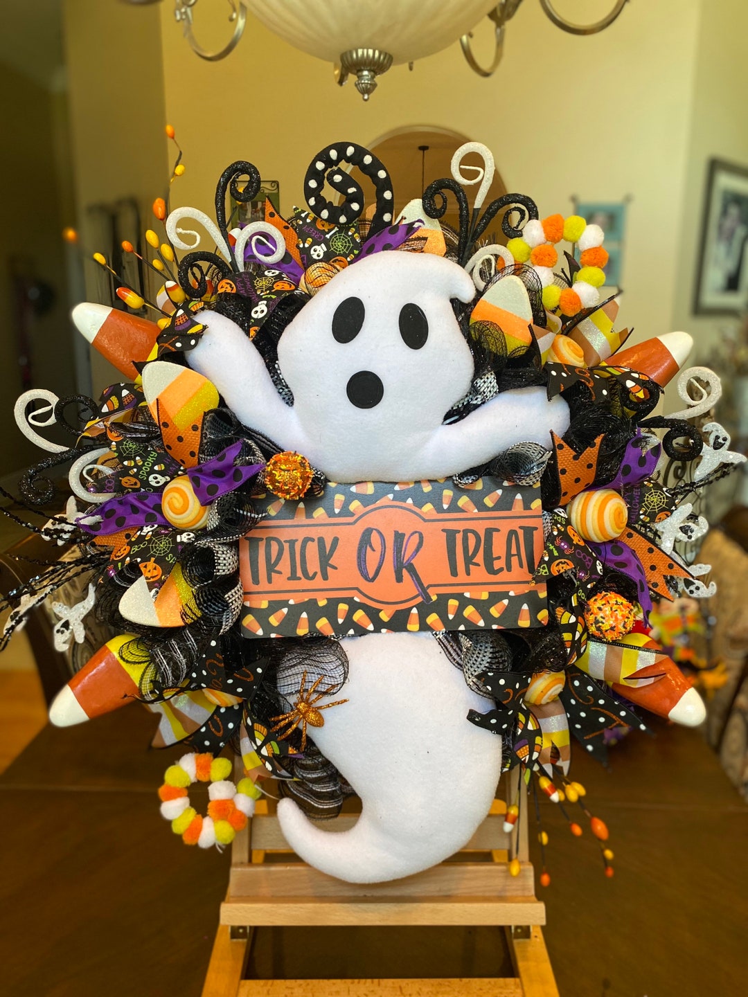 Ghost Wreath Halloween Wreath Ghost Swag Halloween Swag - Etsy