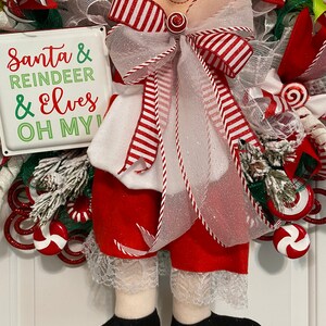 Santa Wreath, Christmas Wreath, Christmas Swag, Mrs Claus Wreath, Ms ...