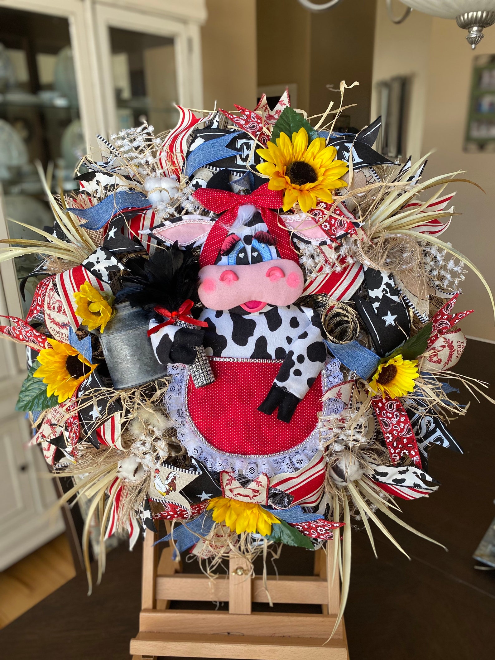 Farmhouse Cow Wreath, Farmhouse Wreath, Farmhouse Swags, Farmhouse ...