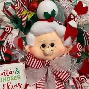Santa Wreath, Christmas Wreath, Christmas Swag, Mrs Claus Wreath, Ms ...