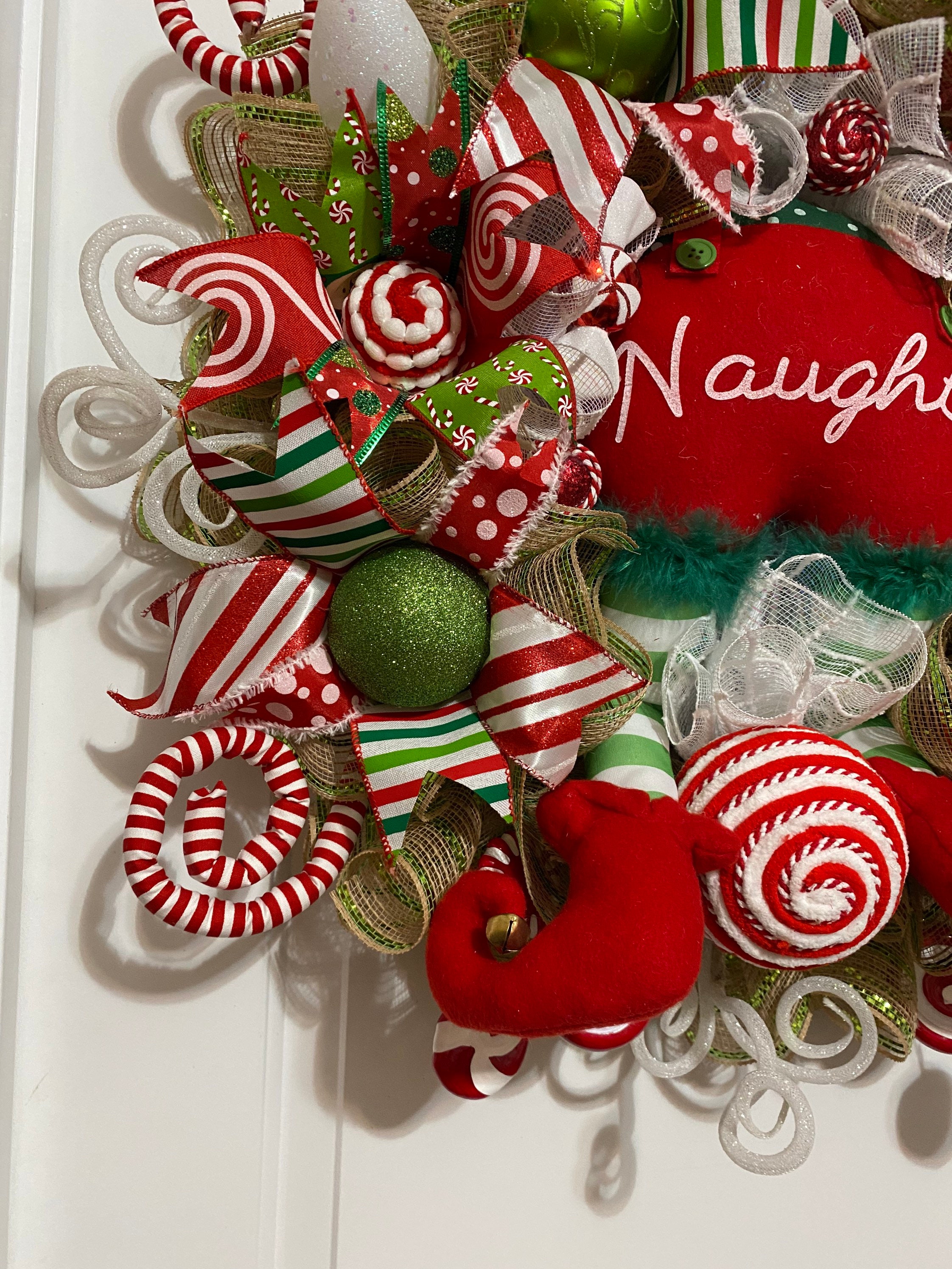 Naughty Elf Wreath Elf Swag Elf Decor Christmas Wreath - Etsy
