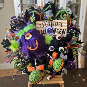 Halloween Wreath, Halloween Swags, Monster Wreath, Monster Swags, Fall ...
