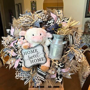 Farmhouse Cow Wreath, Farmhouse Swags, Farmhouse Wreath, Farmhouse ...