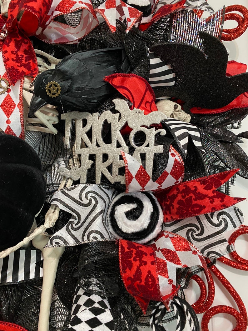 Halloween Skeleton Wreath Skull Wreath Skeleton Swag Skull - Etsy