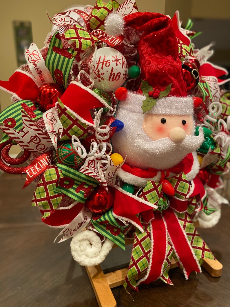 Santa Claus Wreath Santa Swag Santa Claus Swag Christmas - Etsy