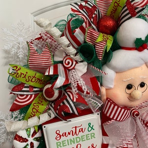 Santa Wreath, Christmas Wreath, Christmas Swag, Mrs Claus Wreath, Ms ...