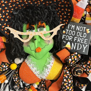 Candy Corn Witch Wreath, Halloween Wreath, Witch Swags, Halloween Swags ...