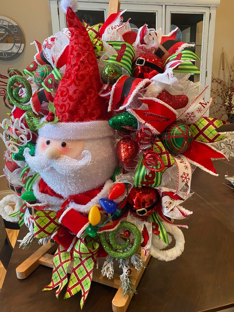 Santa Claus Wreath Santa Swag Santa Claus Swag Christmas - Etsy