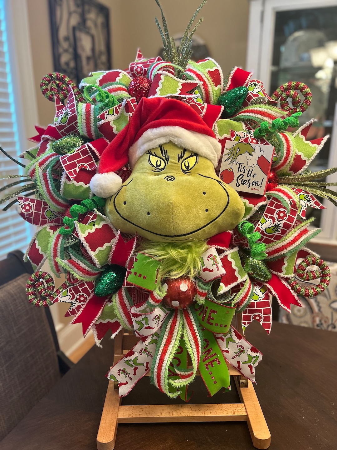 Grinch Inspired Christmas Wreath, the Grinch, Christmas Wreath, Grinch ...