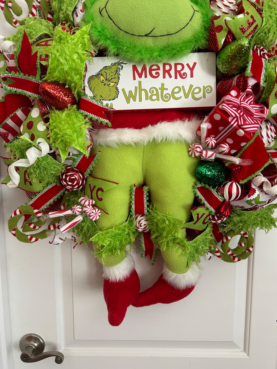 Grinch Inspired Wreaths, Grinch Swags, Grinch Decor, Grinch Decorations ...
