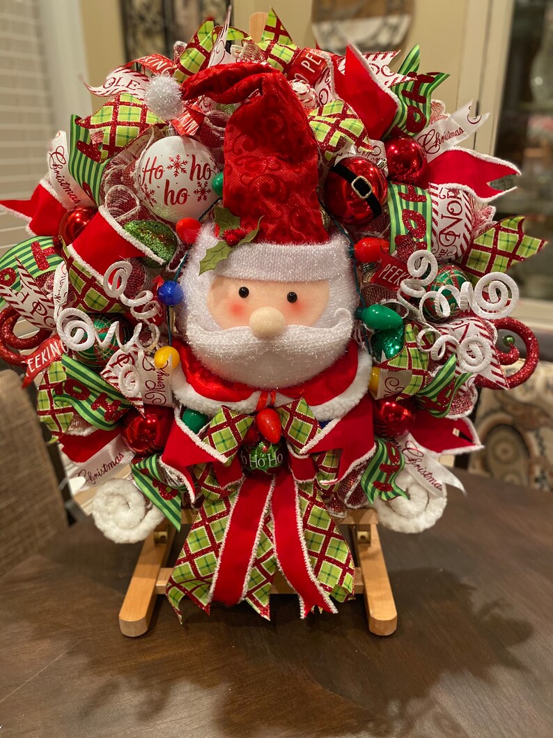 Santa Claus Wreath Santa Swag Santa Claus Swag Christmas - Etsy