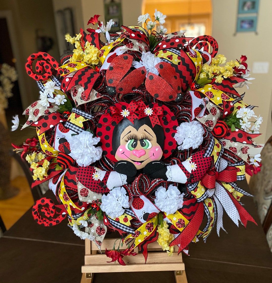 Ladybug Wreath, Ladybug Swags, Ladybug Decor, Ladybug Decorations ...