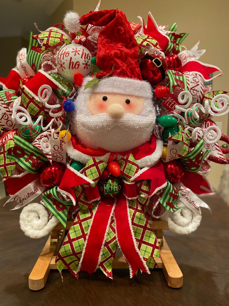 Santa Claus Wreath Santa Swag Santa Claus Swag Christmas - Etsy