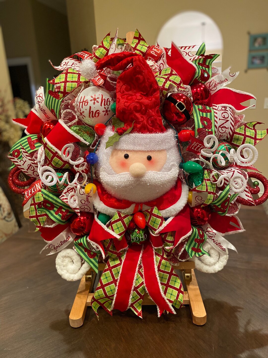 Santa Claus Wreath, Santa Swag, Santa Claus Swag, Christmas Wreath ...