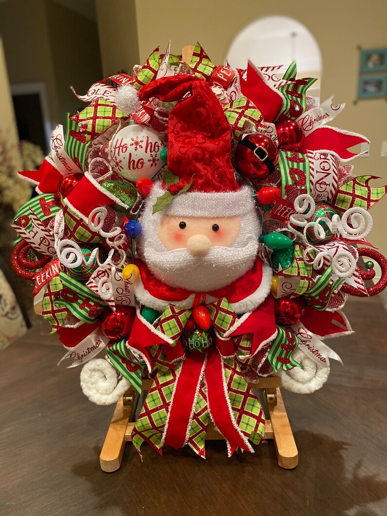 Santa Claus Wreath Santa Swag Santa Claus Swag Christmas - Etsy