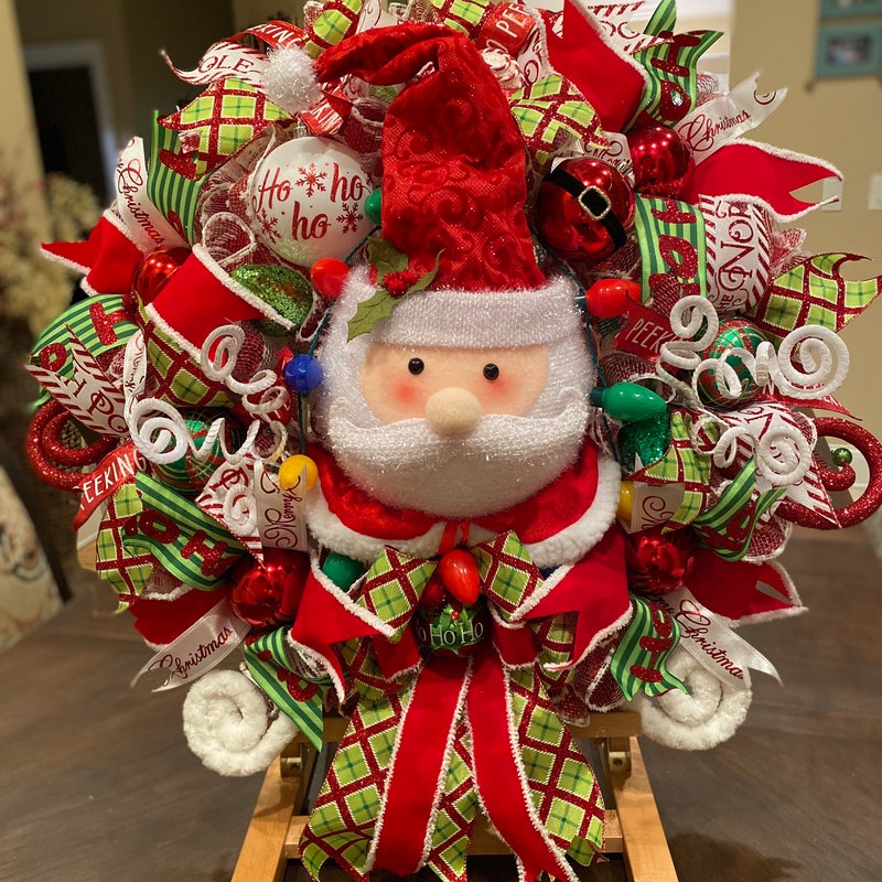 Santa Wreath - Etsy