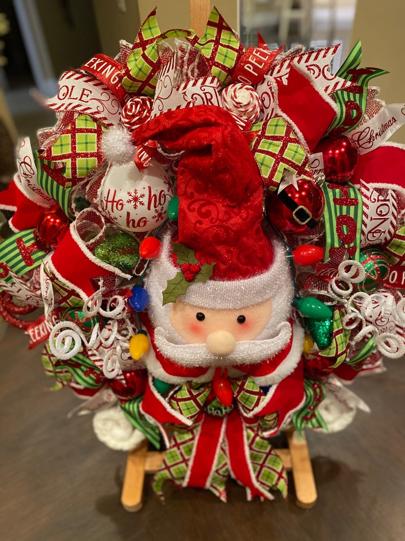 Santa Claus Wreath Santa Swag Santa Claus Swag Christmas - Etsy