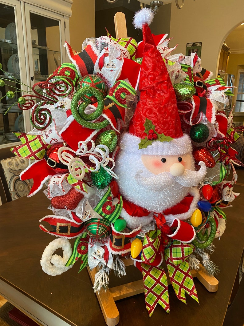 Santa Claus Wreath Santa Swag Santa Claus Swag Christmas - Etsy