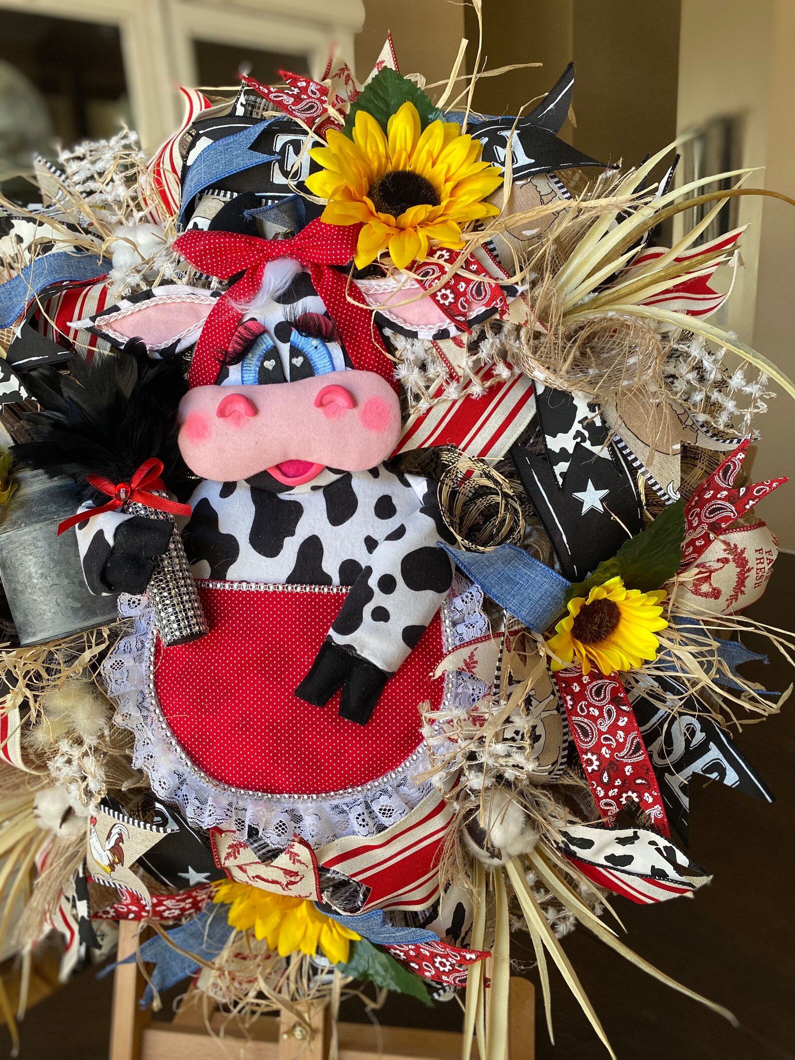 Farmhouse Cow Wreath, Farmhouse Wreath, Farmhouse Swags, Farmhouse ...