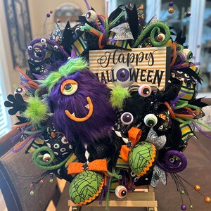 Halloween Wreath, Halloween Swags, Monster Wreath, Monster Swags, Fall ...