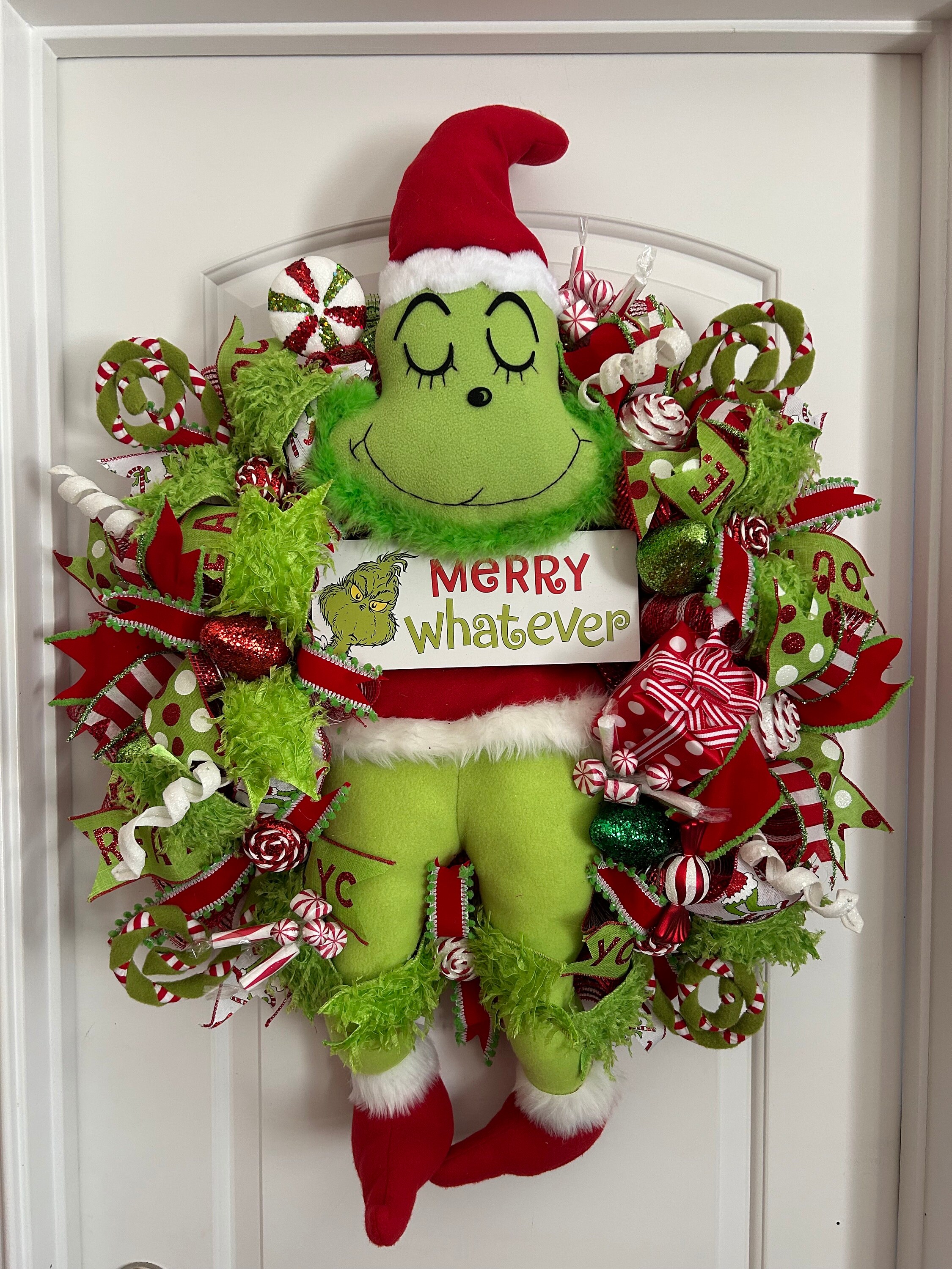 Grinch Inspired Wreaths, Grinch Swags, Grinch Decor, Grinch Decorations ...