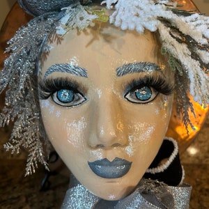 Christmas Mannequin Head, Peppermint Mannequin Head, Painted Mannequin ...