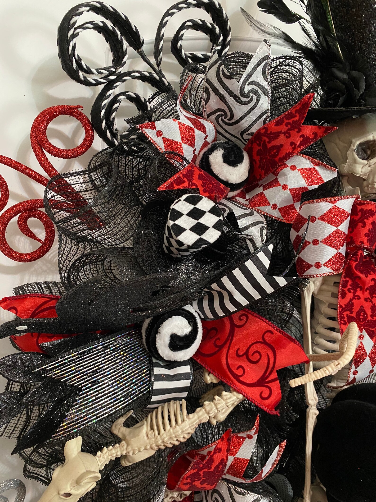 Halloween Skeleton Wreath Skull Wreath Skeleton Swag Skull - Etsy