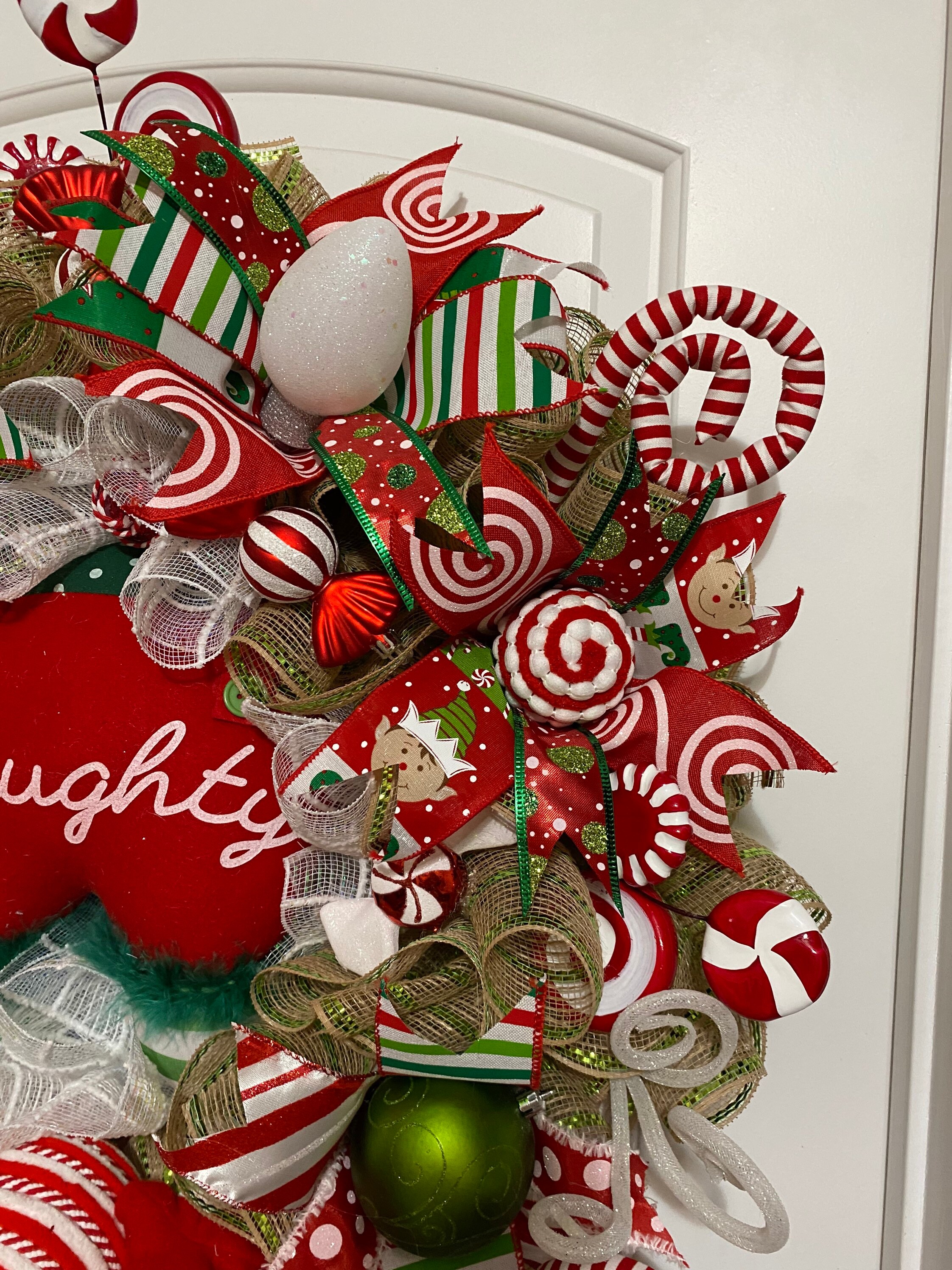 Naughty Elf Wreath, Elf Swag, Elf Decor, Christmas Wreath, Christmas ...