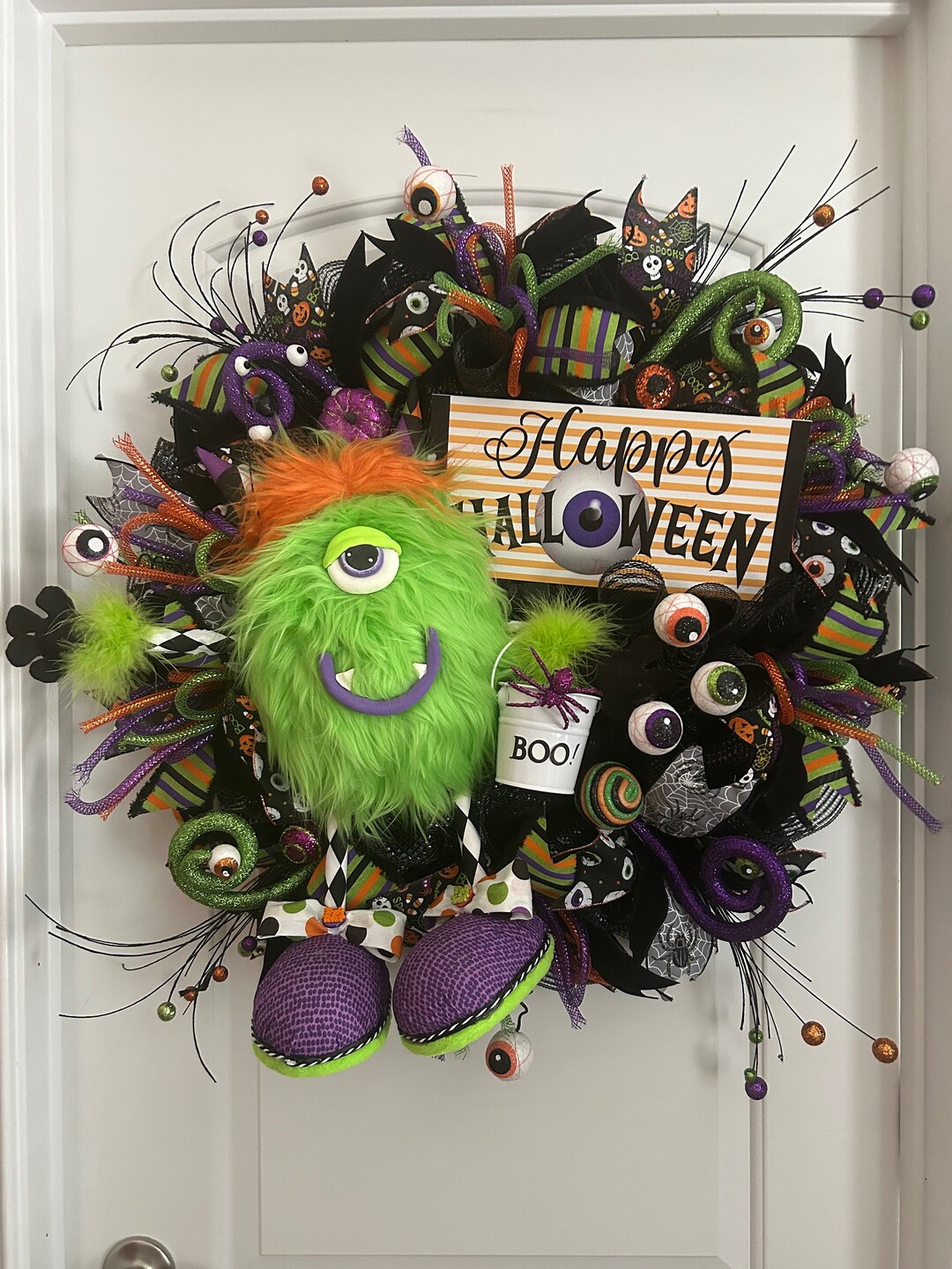 Halloween Wreath, Halloween Swags, Monster Wreath, Monster Swags, Fall ...