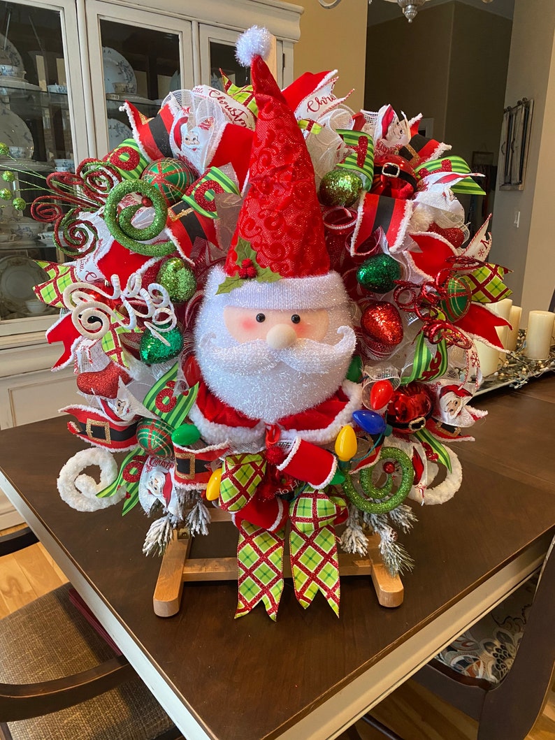 Santa Claus Wreath Santa Swag Santa Claus Swag Christmas - Etsy