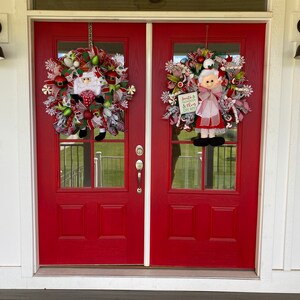 Santa Wreath, Christmas Wreath, Christmas Swag, Mrs Claus Wreath, Ms ...