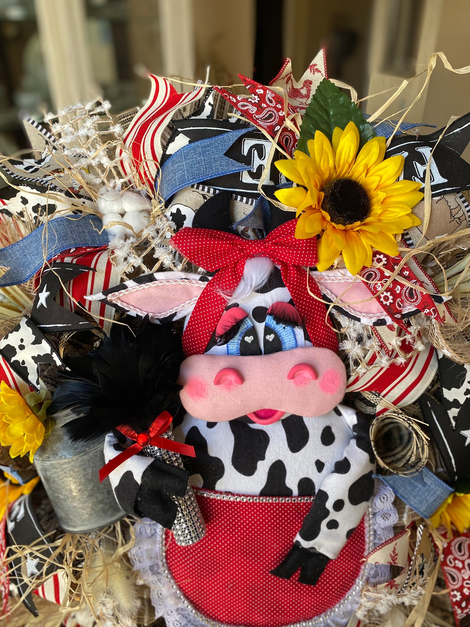 Farmhouse Cow Wreath, Farmhouse Wreath, Farmhouse Swags, Farmhouse ...