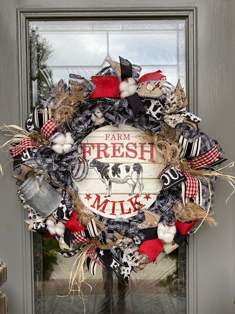 Farm Fresh Farmhouse Wreath, Farmhouse Wreath, Farmhouse Decorations ...