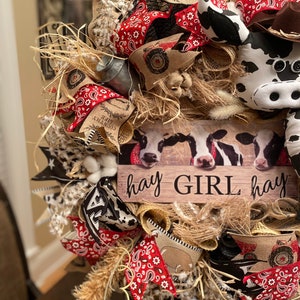 Farmhouse Cow Wreath, Farmhouse Swags, Farmhouse Wreath, Farmhouse ...