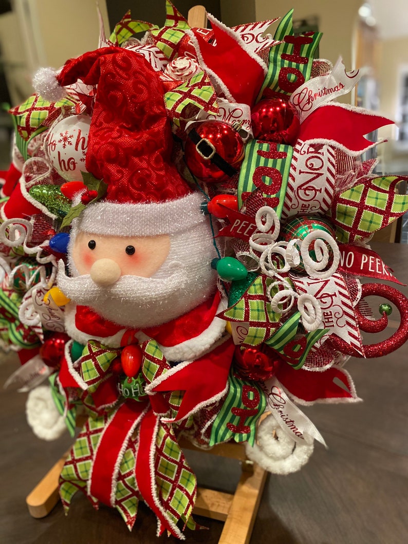 Santa Claus Wreath Santa Swag Santa Claus Swag Christmas - Etsy