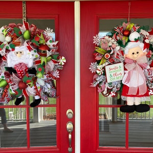 Santa Wreath, Christmas Wreath, Christmas Swag, Mrs Claus Wreath, Ms ...