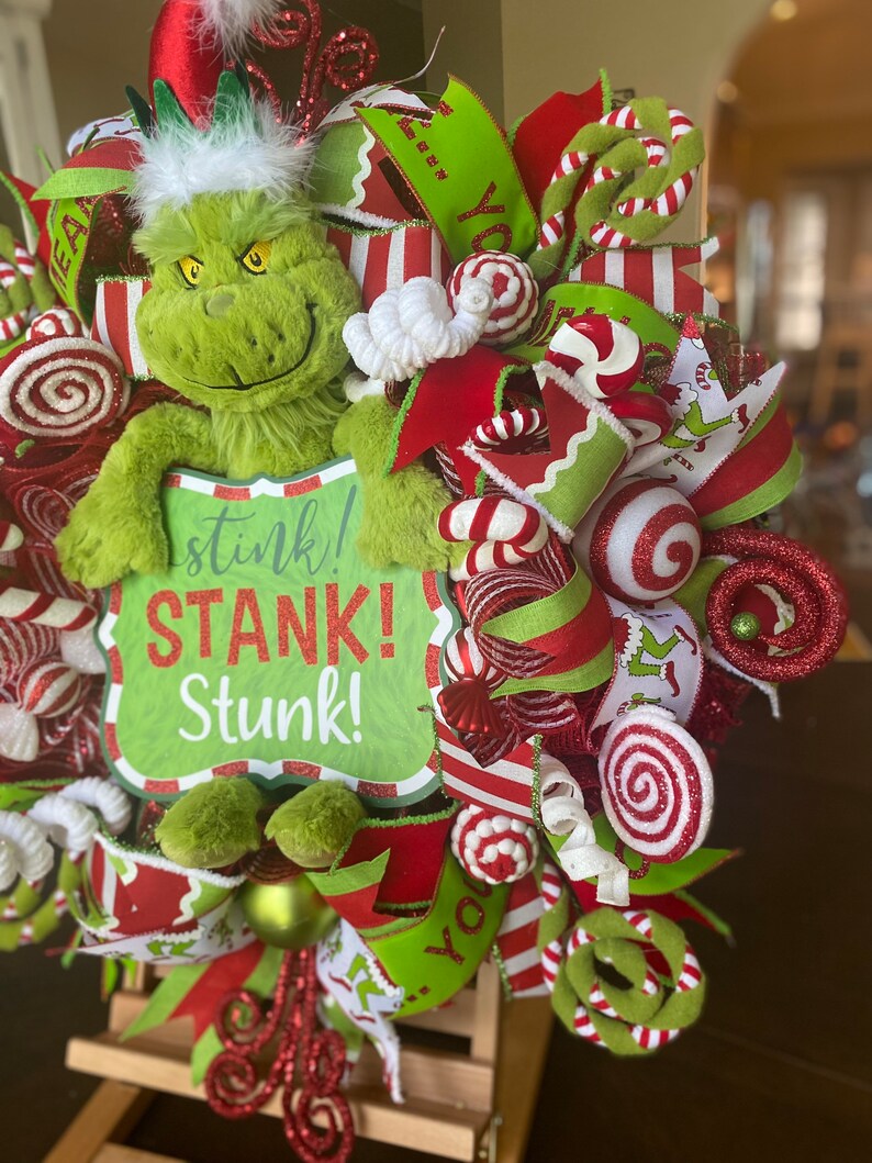 Grinch Inspired Wreaths, Grinch Swags, Grinch Decor, Grinch Decorations ...