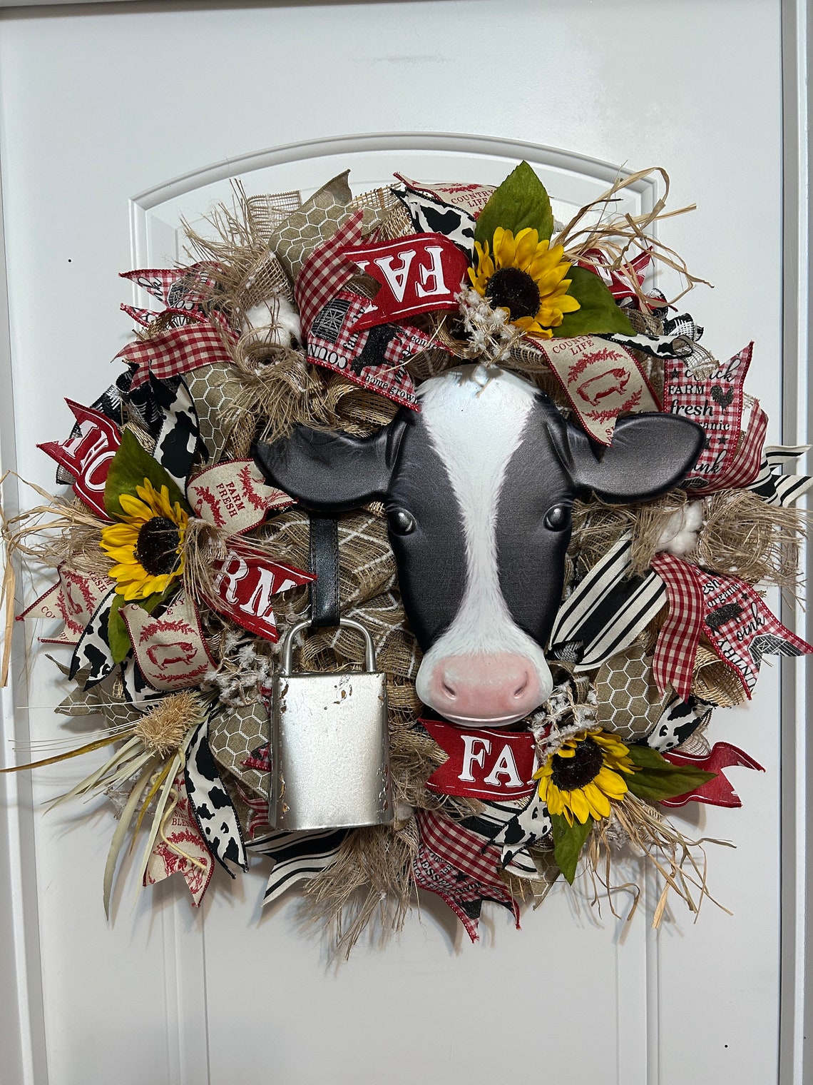 Farmhouse Cow Wreath, Farmhouse Swags, Farmhouse Wreath, Farmhouse ...