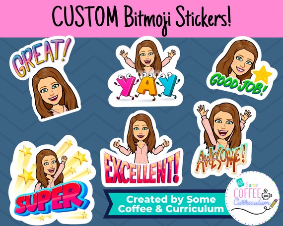 CUSTOM Vinyl Bitmoji Stickers Multiple Sizes Laptop | Etsy