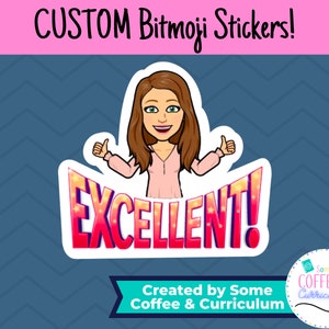CUSTOM Vinyl Bitmoji Stickers Multiple Sizes Laptop | Etsy